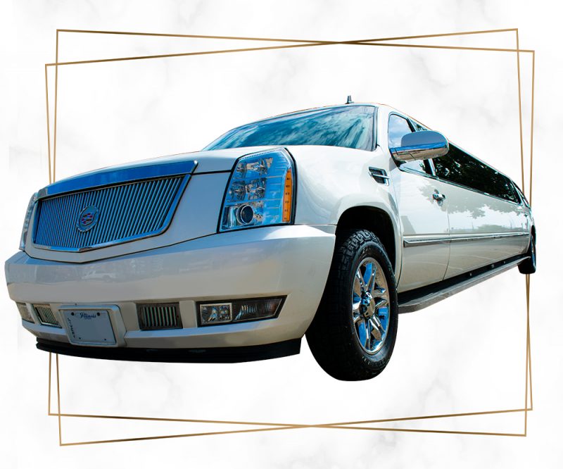 Escalade 200″ Stretch Pearl Exterior - Peoria Executive Limo & Shuttle, LLC